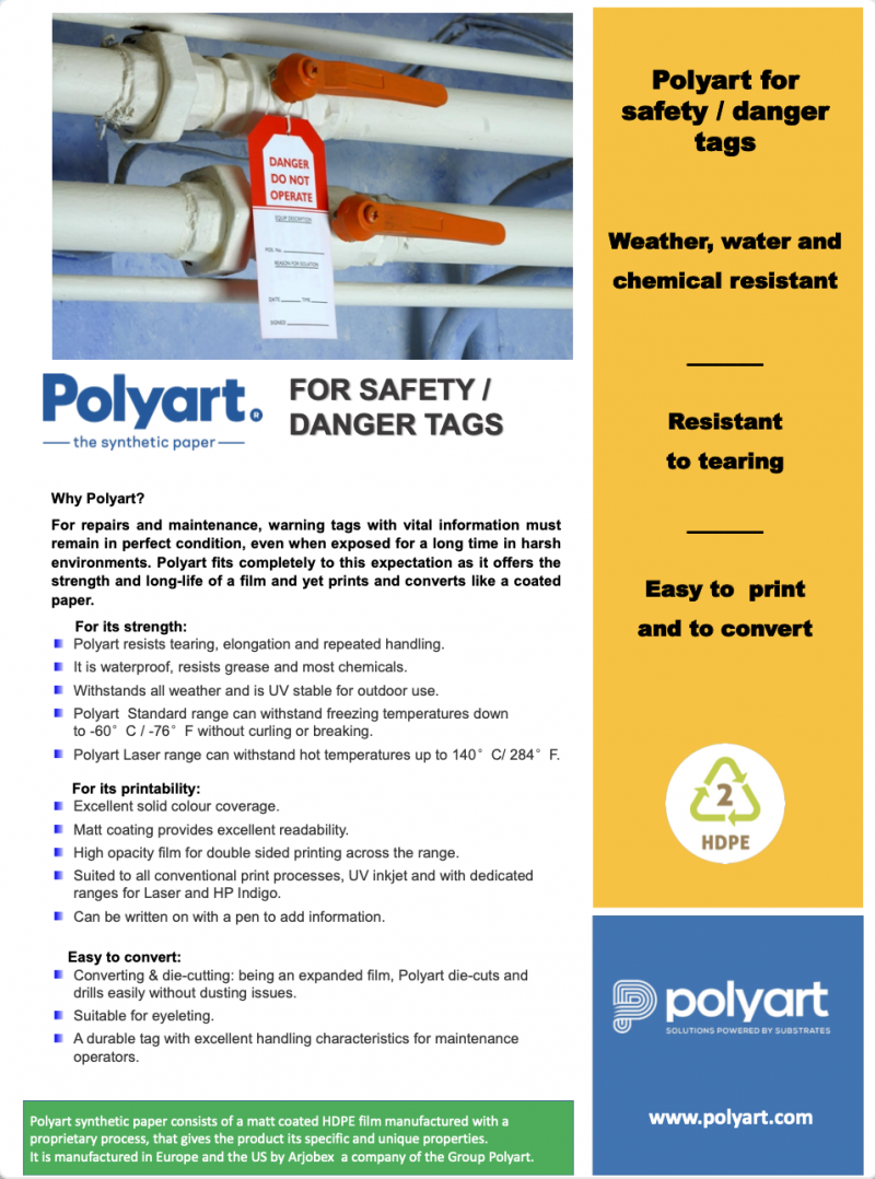 Polyart for Safety / Danger tags - Polyart